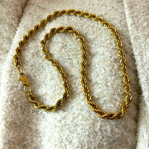 Vintage | Jewelry | Vintage Thick Rope Gold Chain | Poshmark